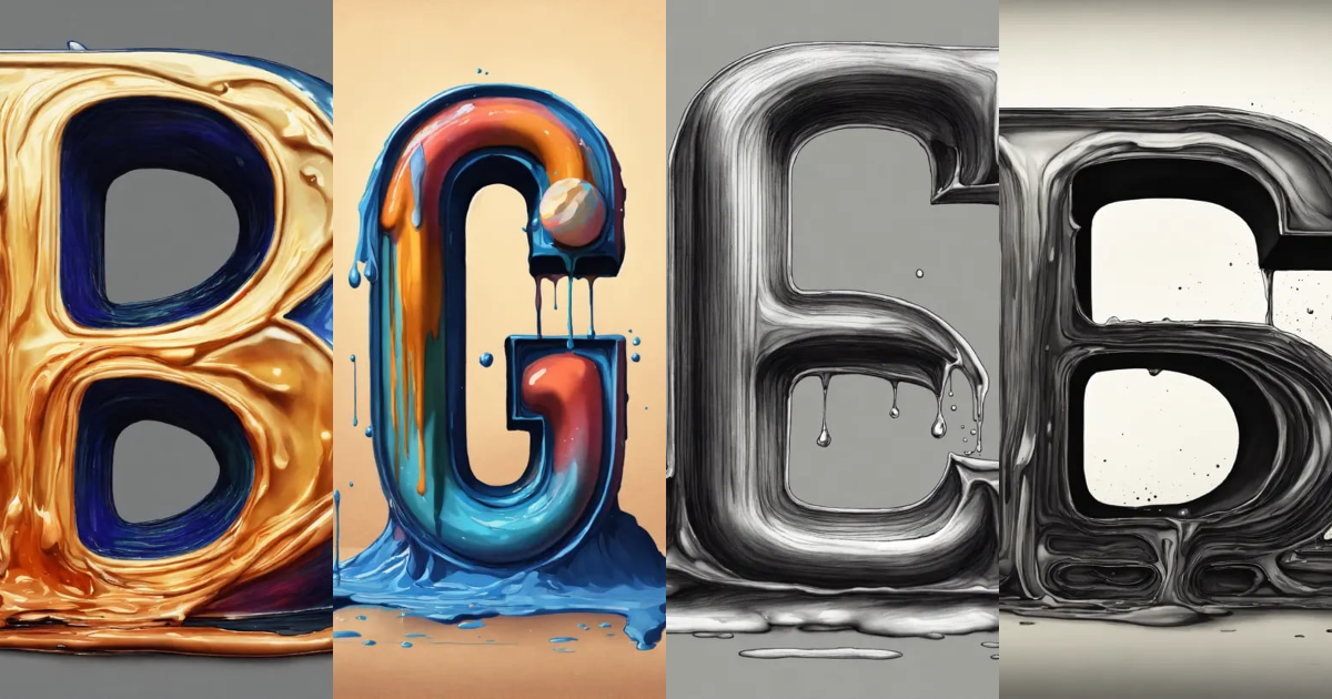 Lexica - Melting letter G, pencil style drawing