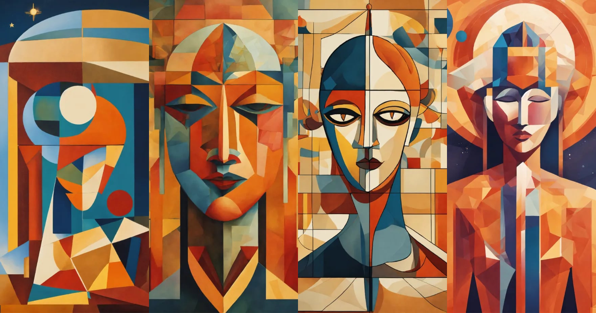 Lexica - Minimalist design of Celestial Being cubist art in high ...