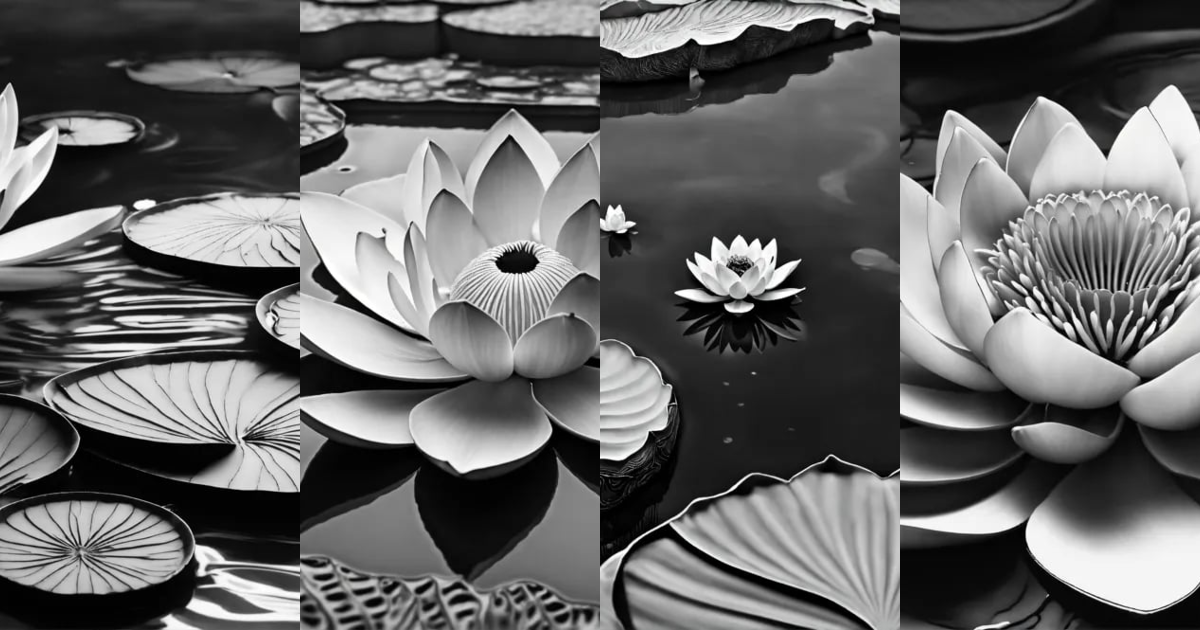 Lexica - Topography 3D art. A single lotus 🪷 in a pond with a koi at ...