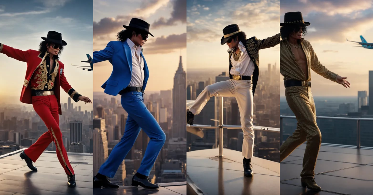 Lexica - Michael Jackson dancing on the roof of a skyscraper, 747 ...