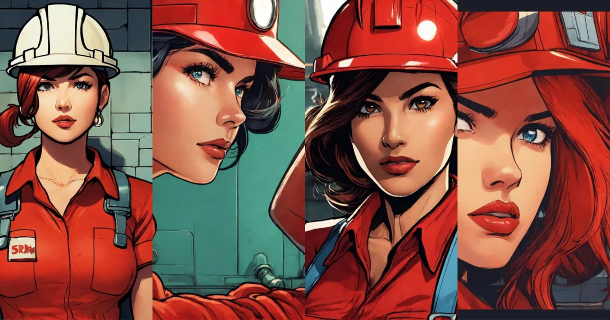 Lexica - Close up of a heroic plumber in a red outfit and red hard hat ...