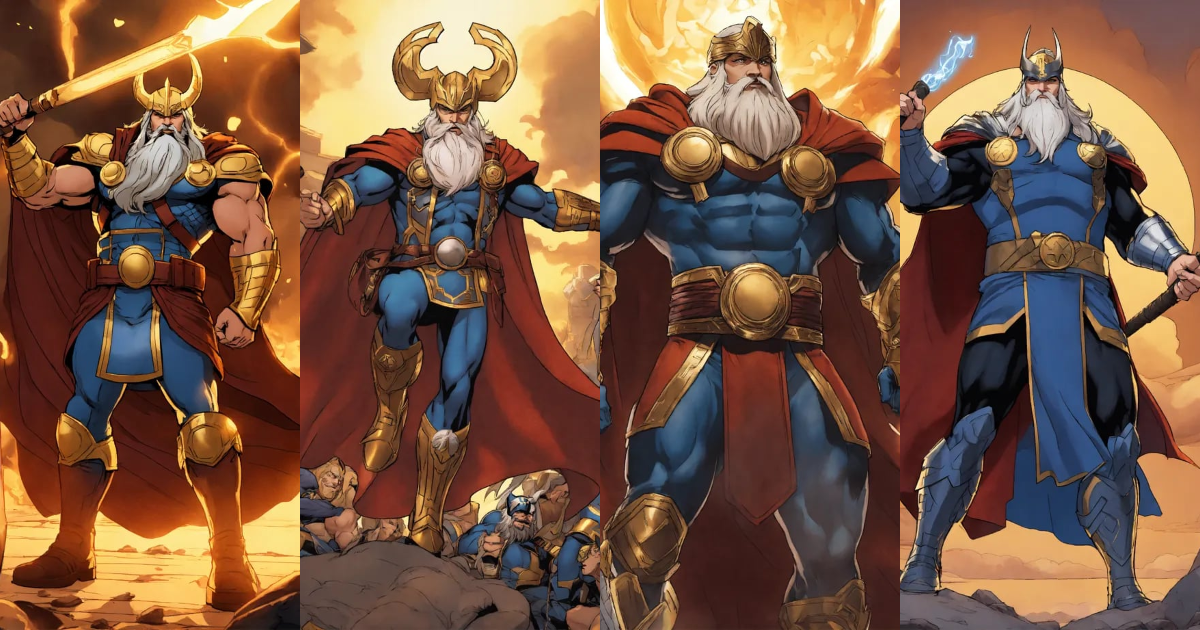 Lexica - Marvel odin animated in action without words or logos or ...