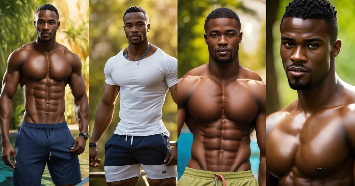 Lexica - African men, short hair, big eyes, high nose bridge, swimming ...