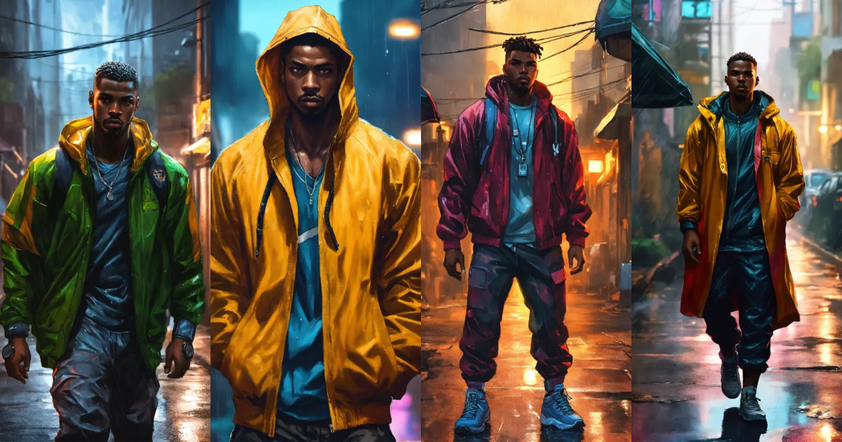 Lexica - Cyberpunk African American gang member in track suit street ...