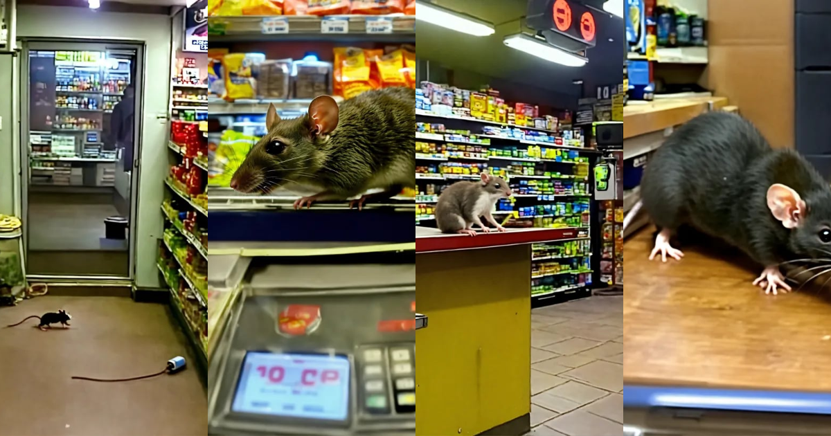 Lexica - Human like rat robbing store cctv recording