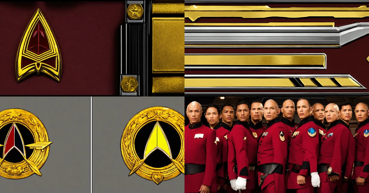 Lexica - Create an image depicting the crew of a Starfleet ship. The ...