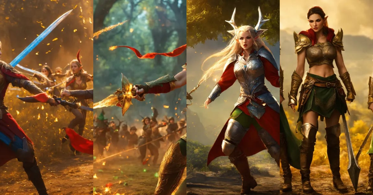 Lexica - Bad and good women elves fighting