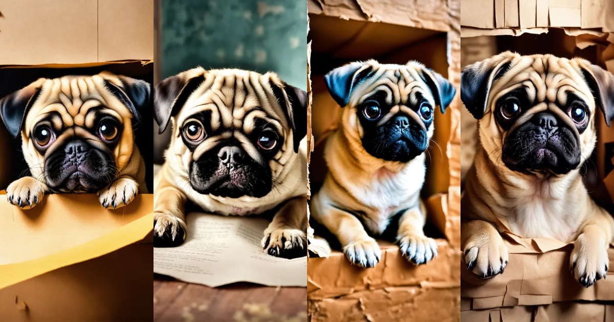 Lexica - 3D extremely cute , adorable pug puppy, Disney Aristocats, big ...