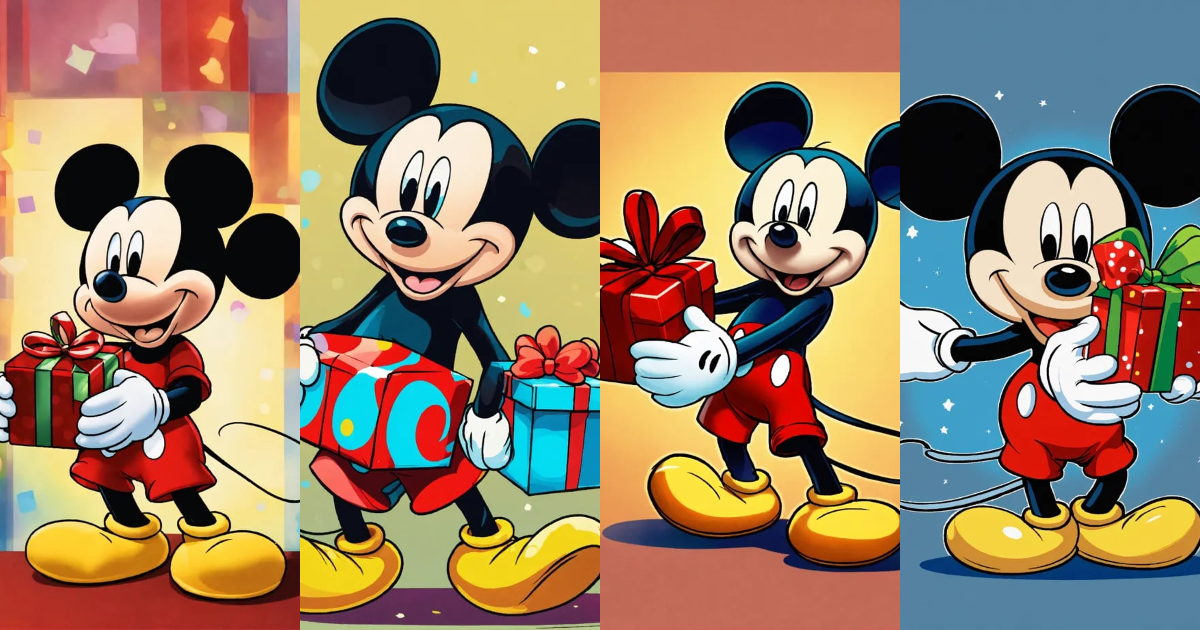Lexica - 2d mickey mouse holding a gift a gift, 8 k, high detail. full ...