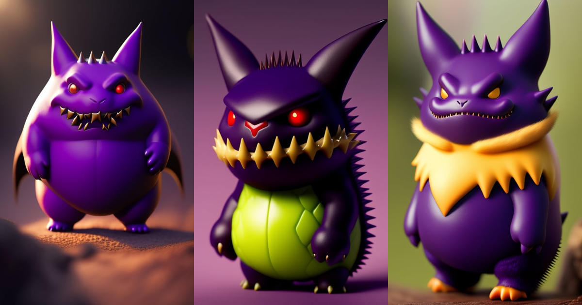 Lexica - Gengar is a dark purple, bipedal Pokémon with a roundish body ...