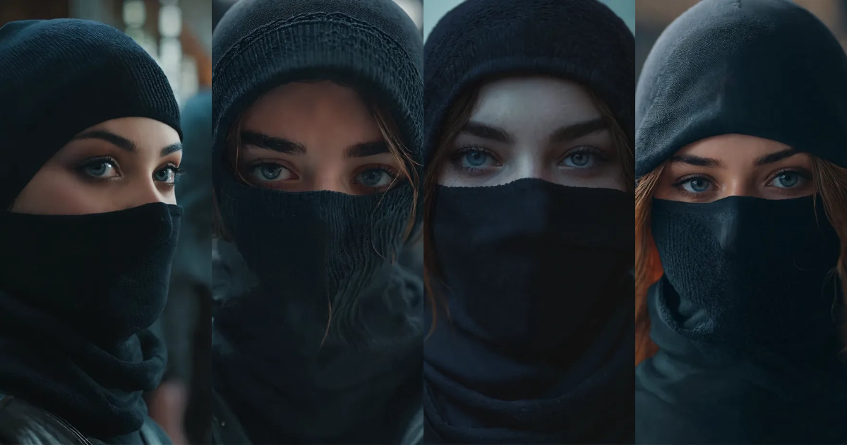 Lexica - Beautiful girl with balaclava park in the background Realistic ...