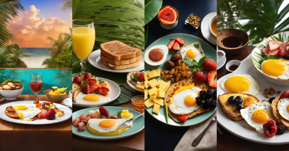 Lexica - Realistic, english breakfast, , fine dining, tropical ...