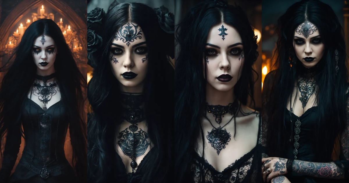 Lexica - A scary girl, full body, pale skin, long crazy black hair ...
