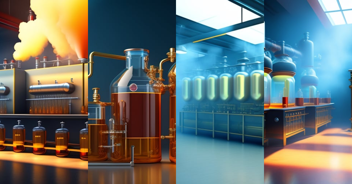 Lexica - Chemical laboratory with flasks, crucibles, test tubes, Bunsen ...