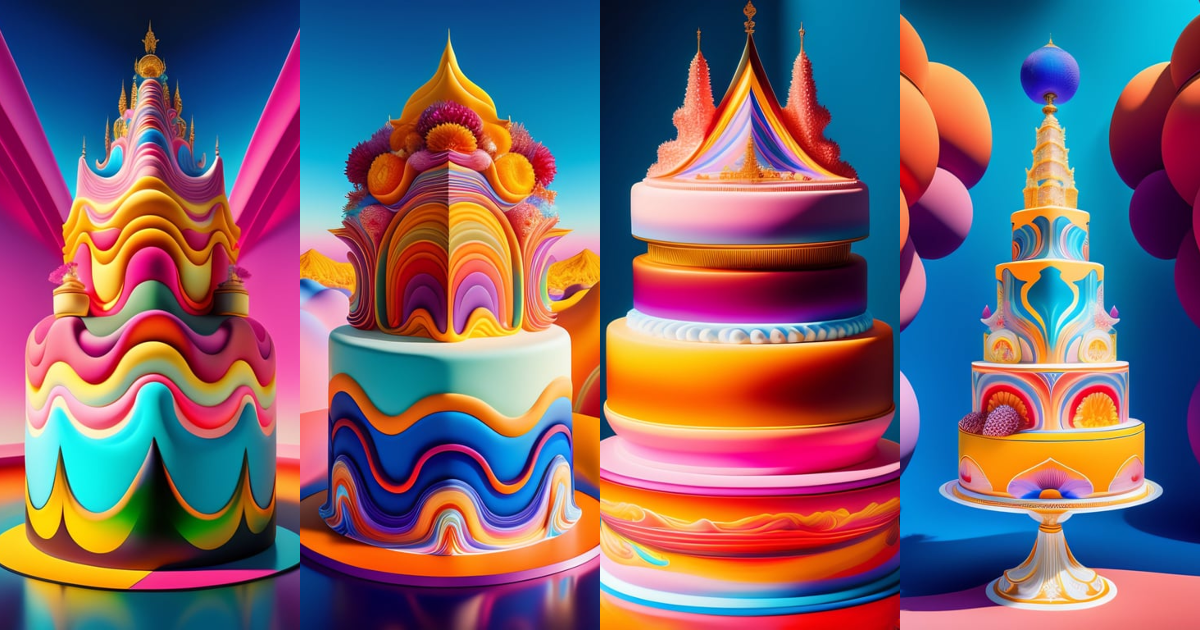 Lexica - Big abstract cake by james jean and salvador dali and shusei ...