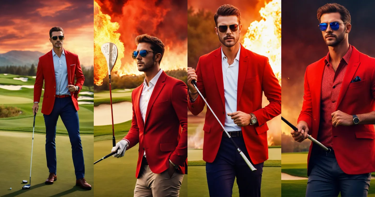 Lexica - 4k hd ultra realistic handsome man red blazer, sunglasses ...