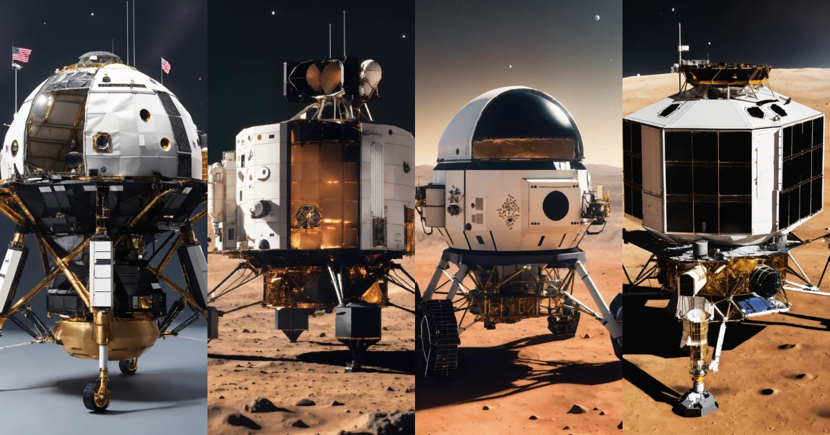 Lexica - A small moon lander with similar aesthetics to the space ...