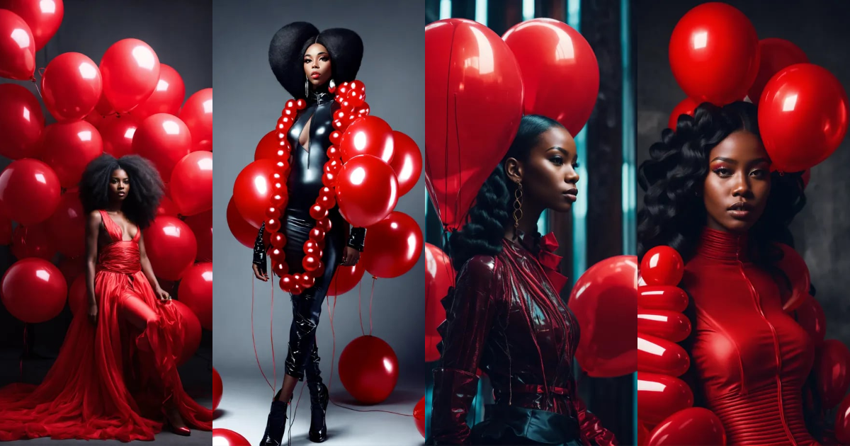 Lexica - Black woman, in futuristic high fashion year 3000, garments ...