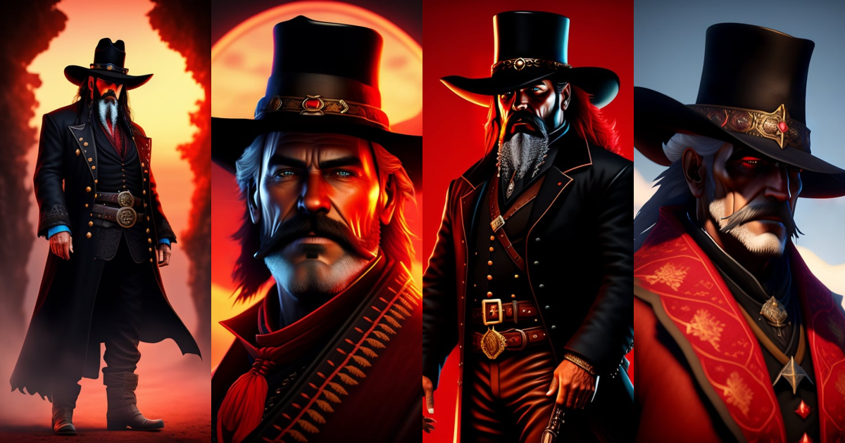 Lexica - Wild west portrait of a undertaker old man in black duster ...