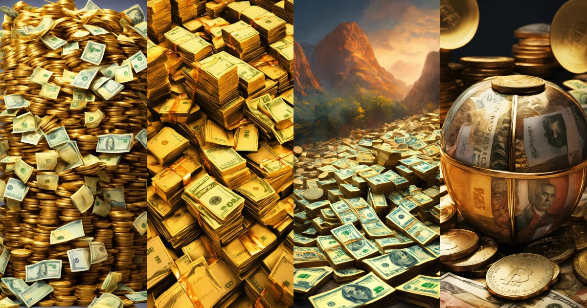 Lexica - A lot of money, hyper realistic.