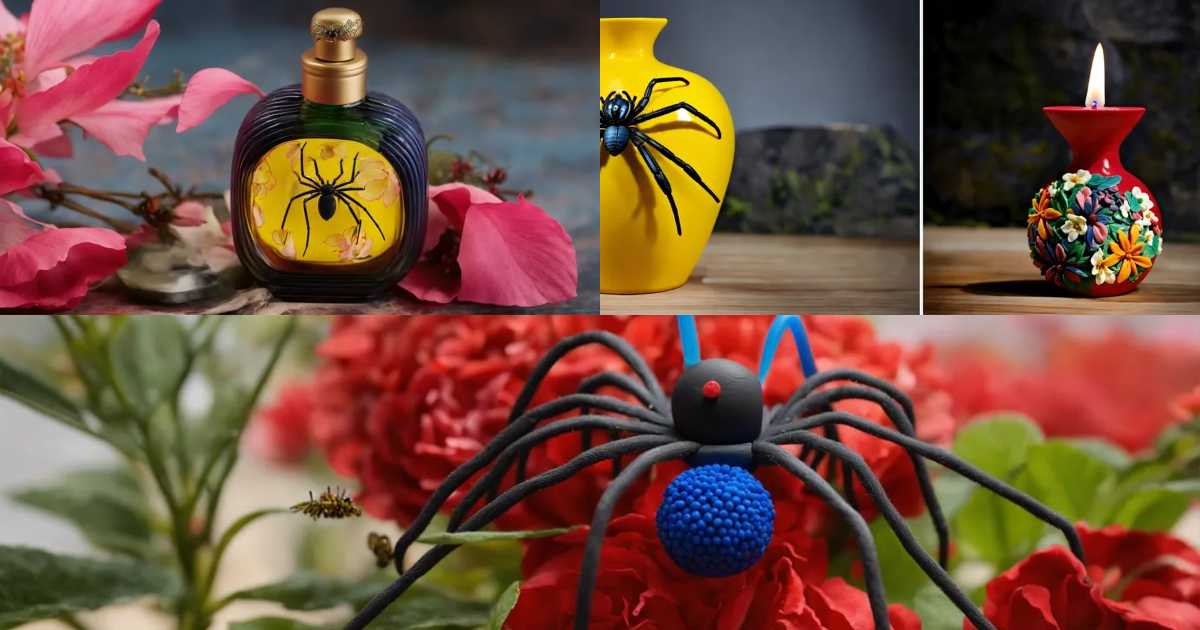 Lexica - Hand-made modeling clay work. floral-inspired scent bottle ...