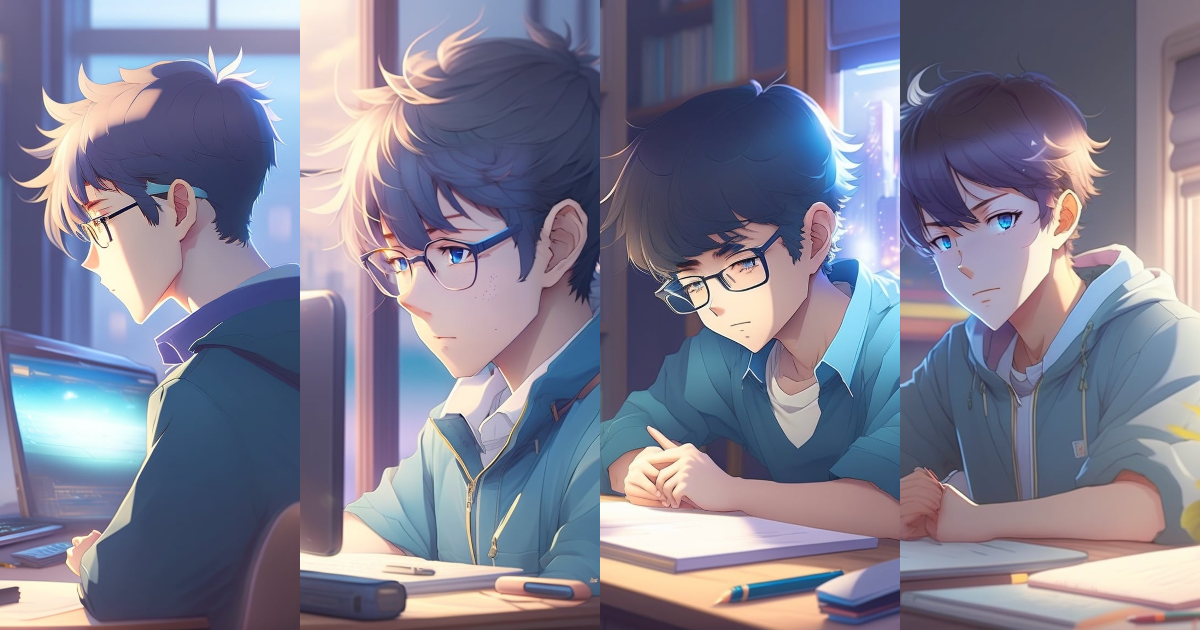 Lexica - A nerdy anime boy is looking for solutions,depression, in the ...