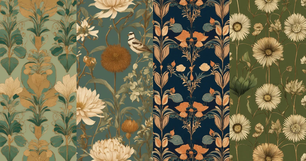 Lexica - Botanical vintage surreal pattern, petite embellishments ...