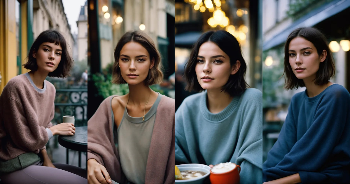 Lexica - Portrait of a beautiful French fashion model with a graduated ...