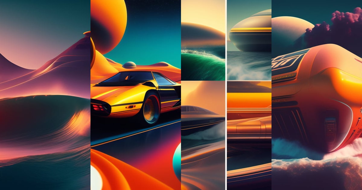 Lexica - Vintage CGI from the 70's-00's, retro futurism, waves, neo noir