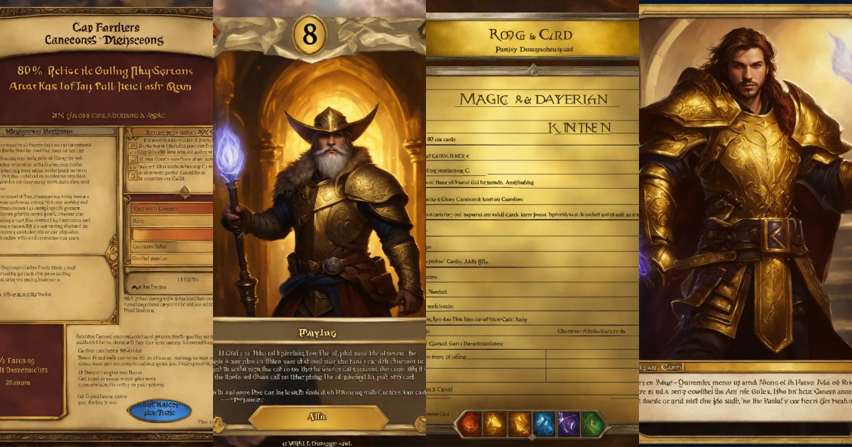 Lexica - RPG item card template, fantasy, magic, gold, magic the ...