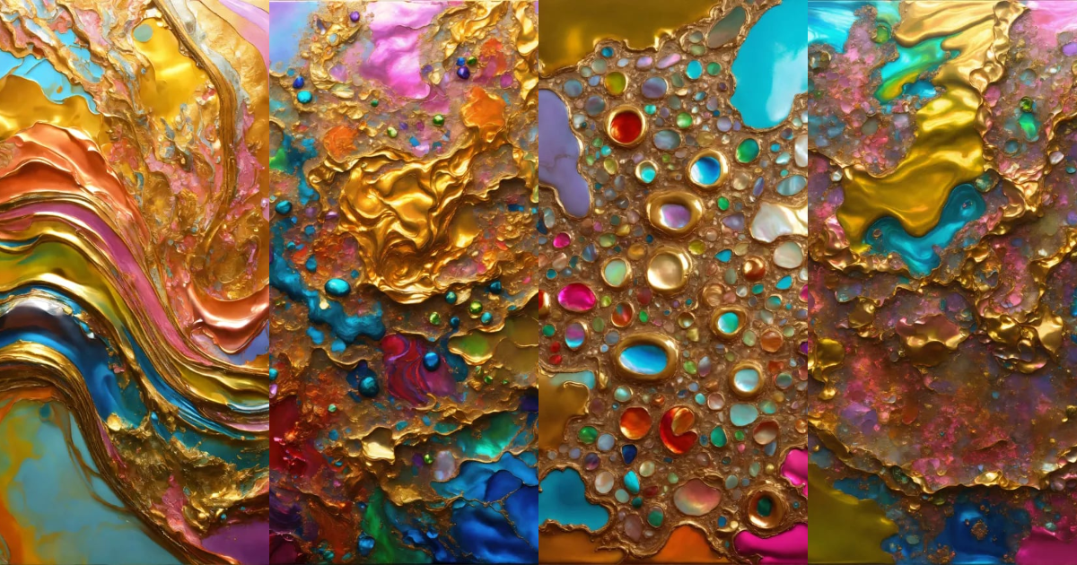 Lexica - Colorful abstract painting oil and water complex complicated ...