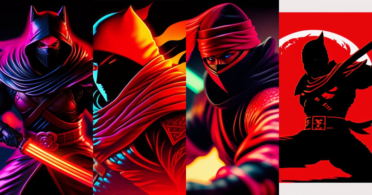 Lexica - Ninja gaiden red ninja 8-bit neon