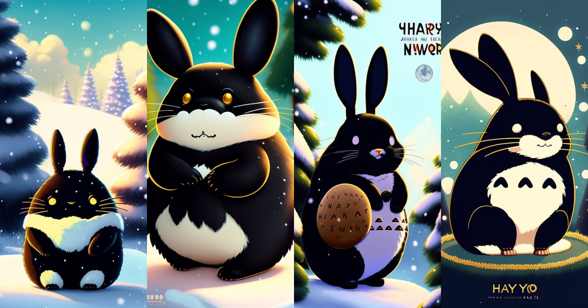 Lexica - Black rabbit in the style of the anime "My neighbor Totoro ...