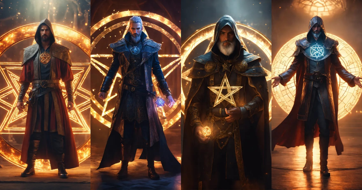 Lexica - A realistic full body portrait of a powerful male magus ...