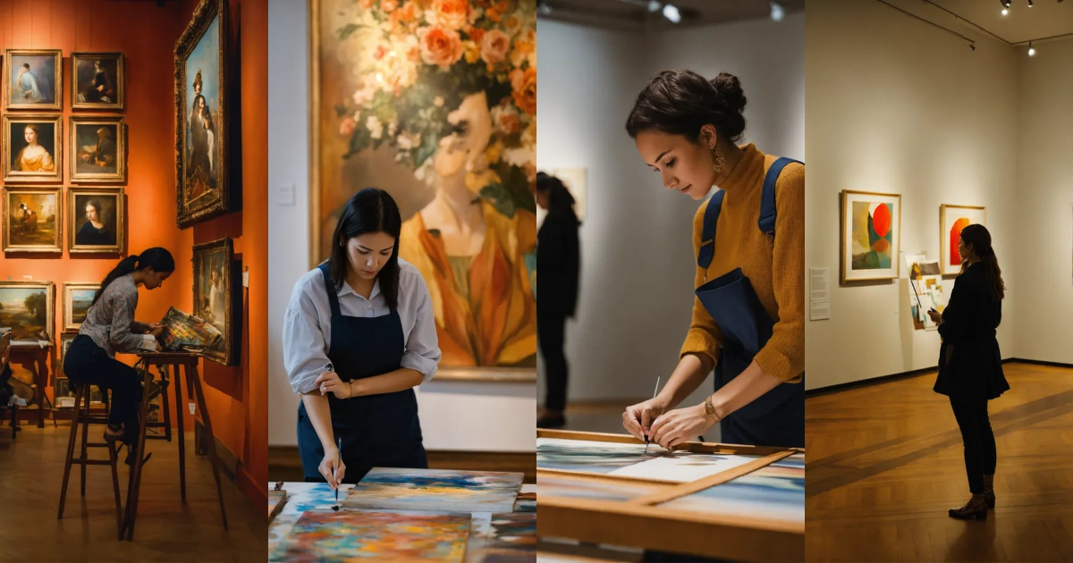 Lexica - A woman working in an art gallery