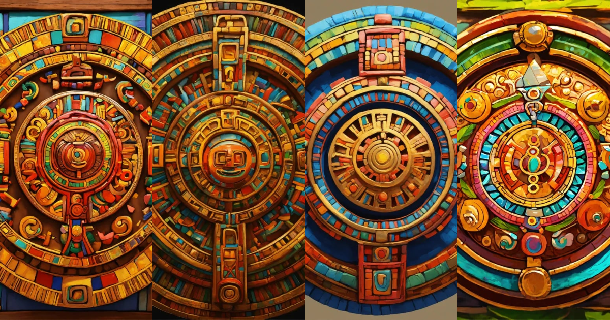 Lexica - Mayan amulet, oil paint, single prop, isolate object, 2D ...