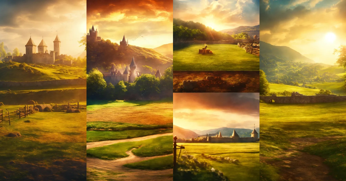 Lexica - Create a design Medieval background with fantasy lighting ...