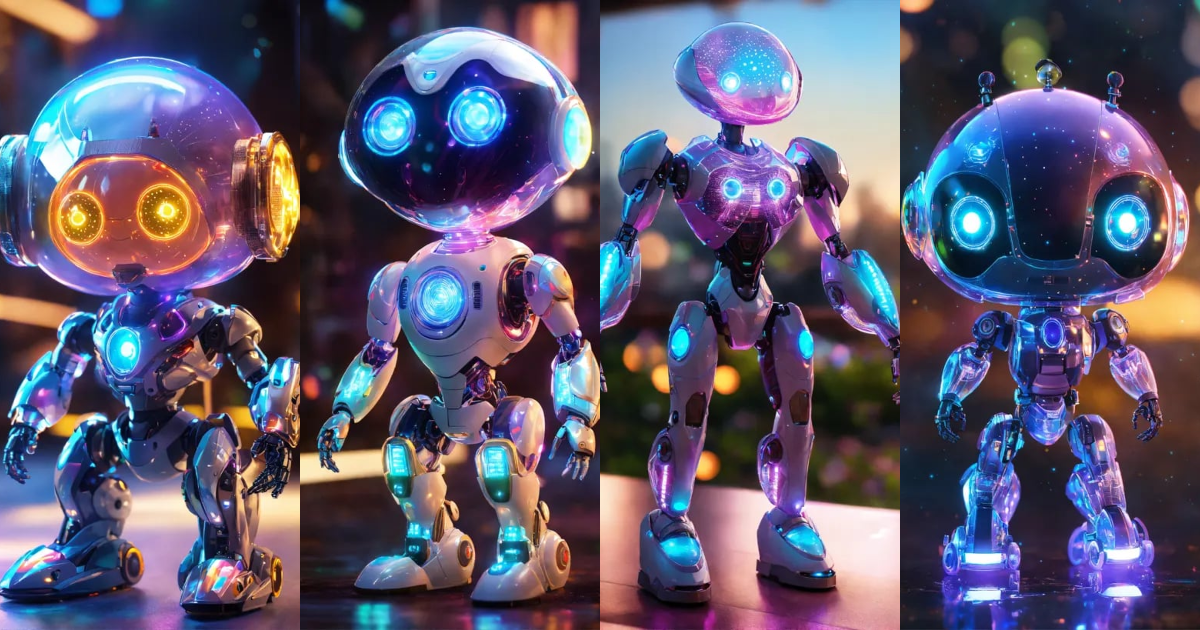 Lexica - An adorable translucent polycarbonate robot that looks like an ...