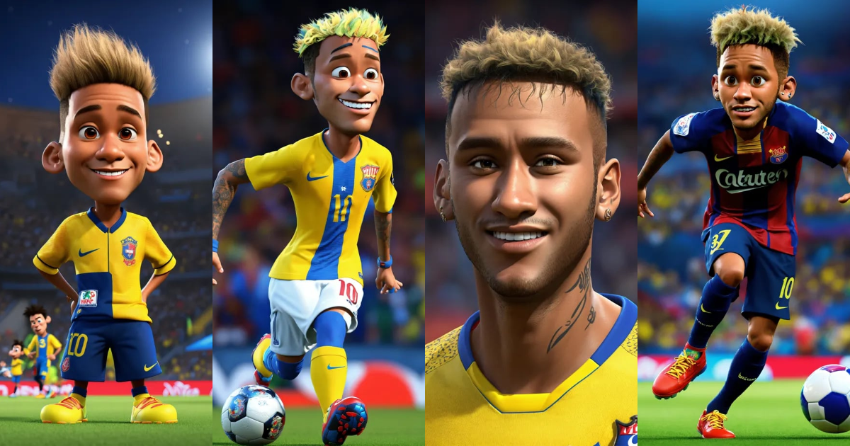 Lexica - Neymar 3d character cartoon disney pixar render