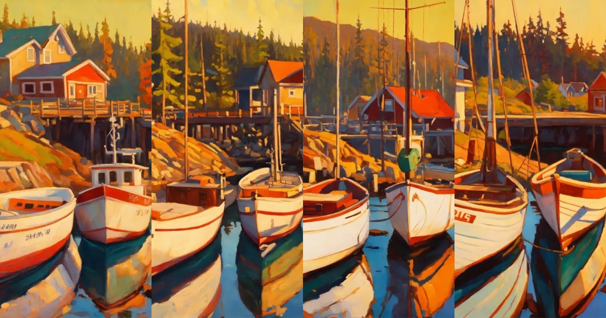 Lexica - Ocean, seashore, gaspé, labrador landscape, rpg style, erin ...