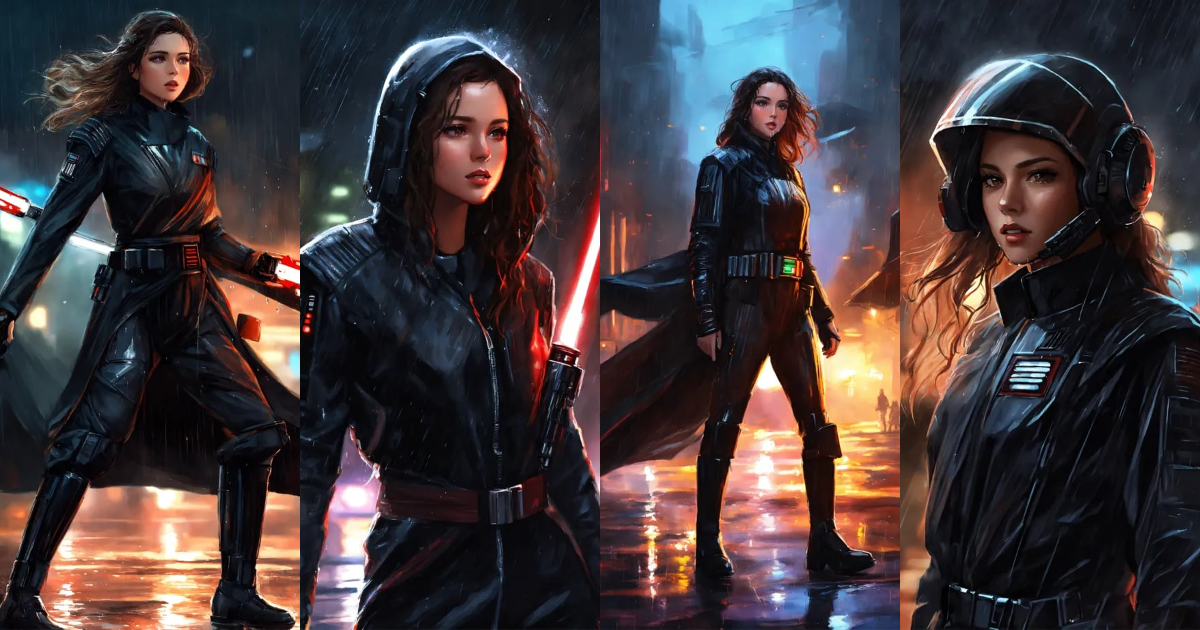 Lexica - Digital painting of a female Star Wars Imperial with long wet ...