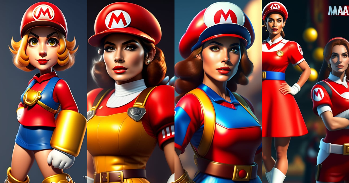 Lexica - Mario as a female character wearing the Super Mario outfit ...