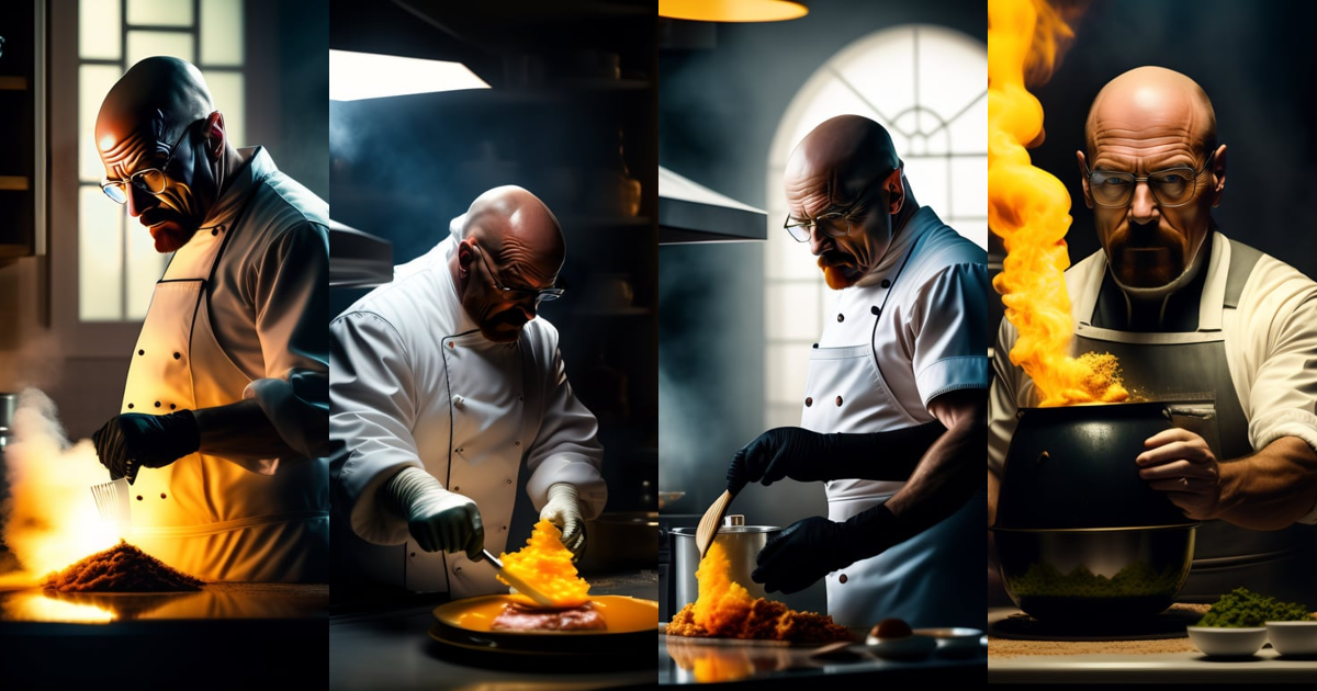 Lexica - Walter White from Breaking Bad cooking eggs alone, giger ...