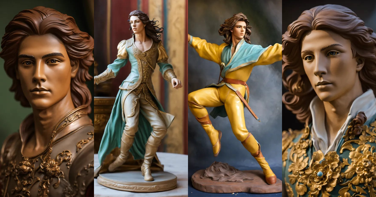 Lexica - A realistic lifelike painted lifesized clay sculpture of a ...
