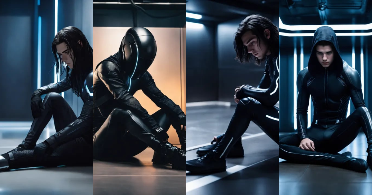 Lexica - A realistic dark photo of a white 20-year-old boy sitting in ...