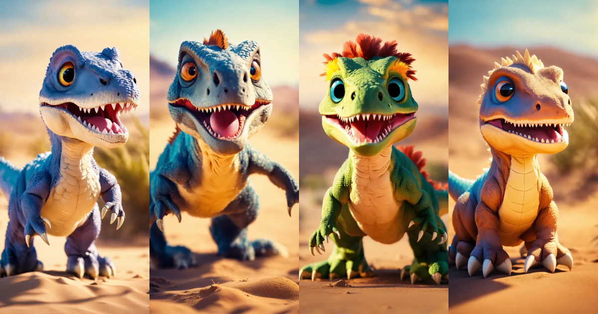 Lexica - An adorable and fluffy baby t-rex dinosaur with big color eyes ...