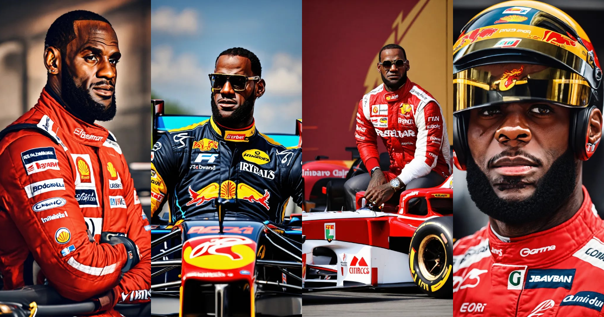 Lexica - LeBron James as Formula 1 driver, realistic