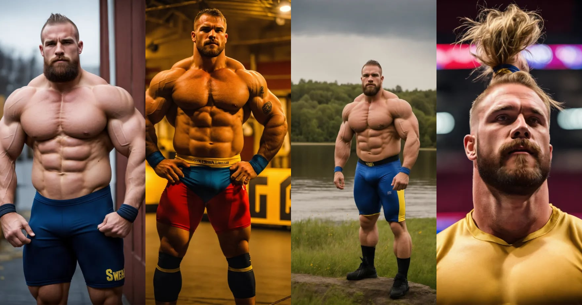 Lexica - 30-year-old wrestler with big muscles, bodybuilder, Swedish, big