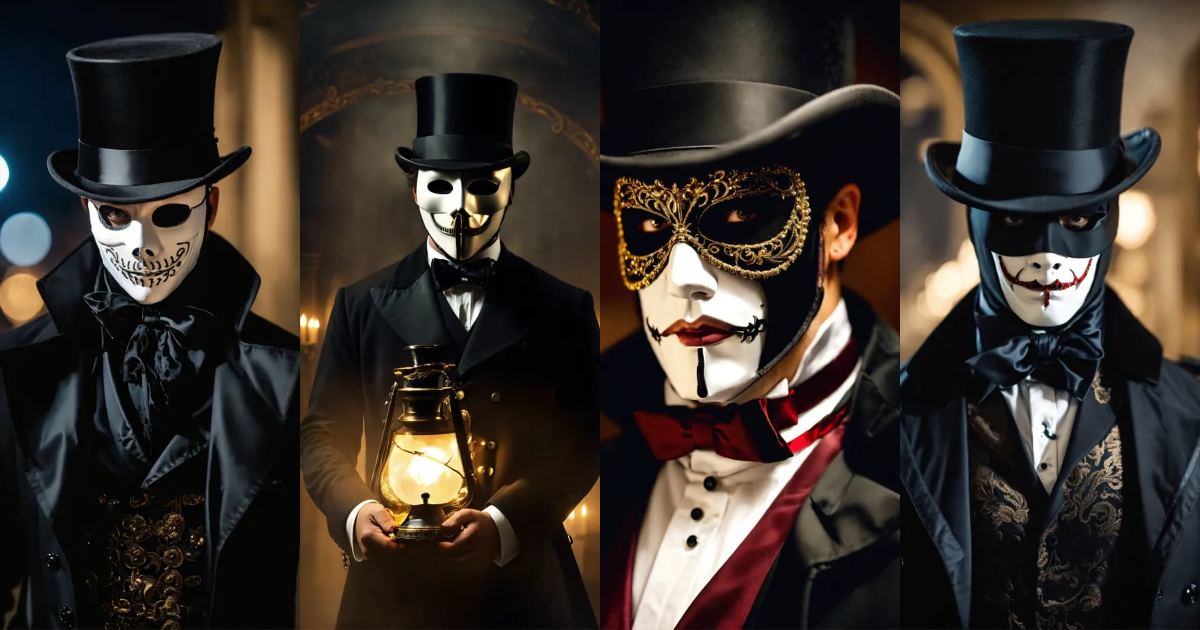 Lexica - Built man handsome wearing phantom of the opera outfit wearing ...