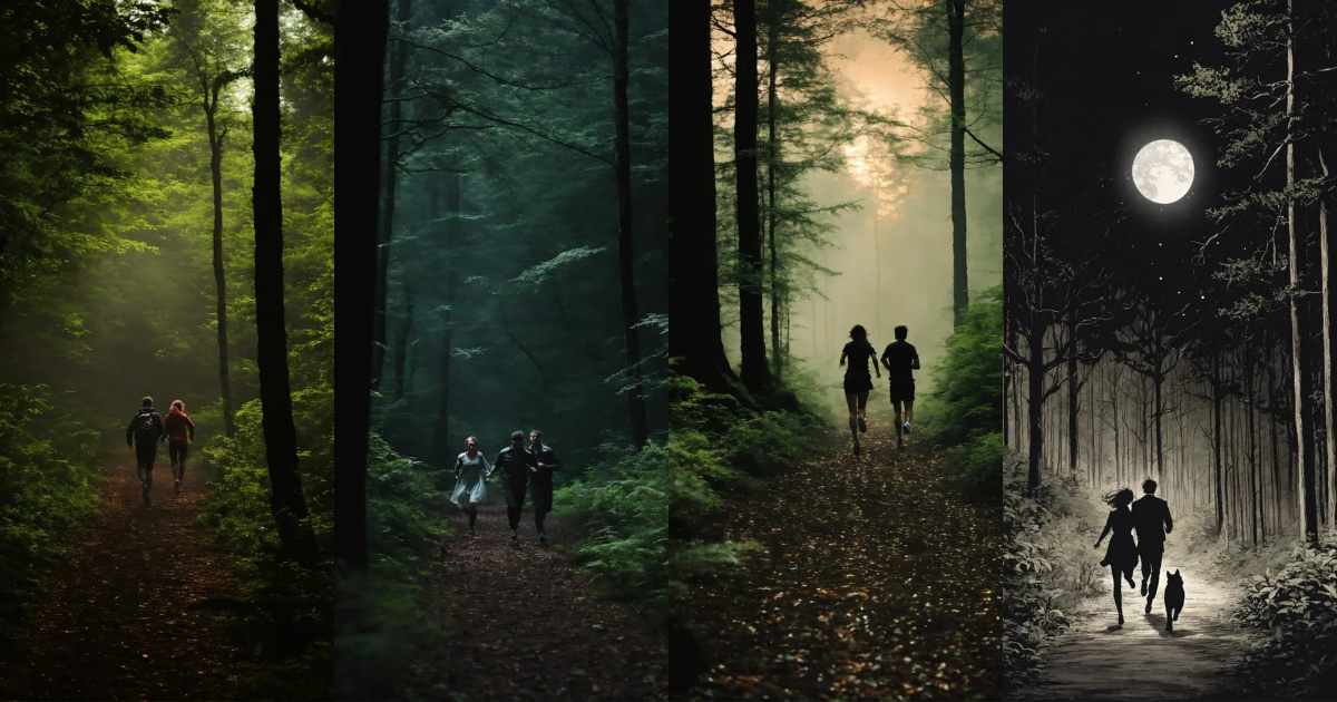 Lexica - A fearful lovers running frantically in pitch-black darkness ...